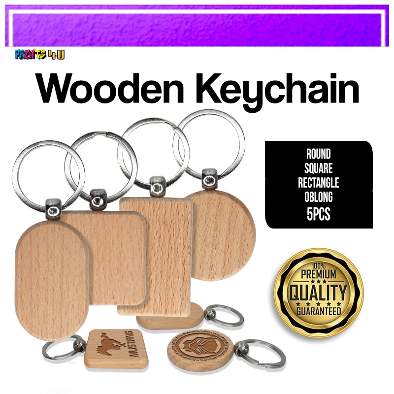 Laser Engraving Wooden Keychain for Souvenirs and Giveaways Plain Key